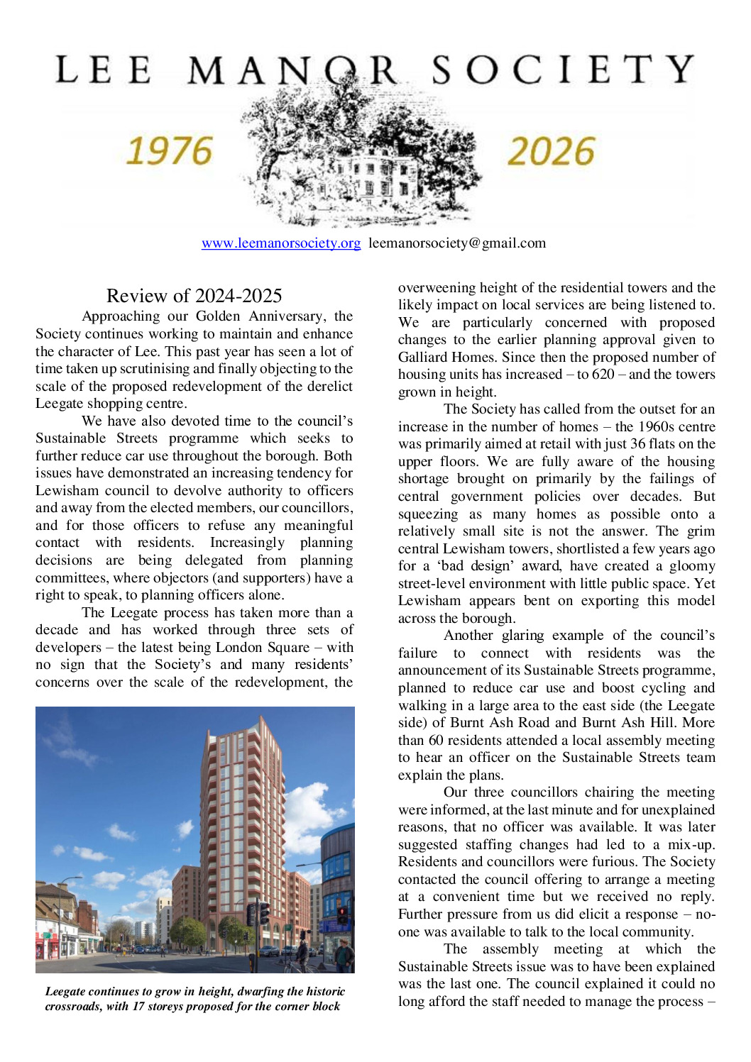 Lee Manor Society Annual Review – Lee Manor Society